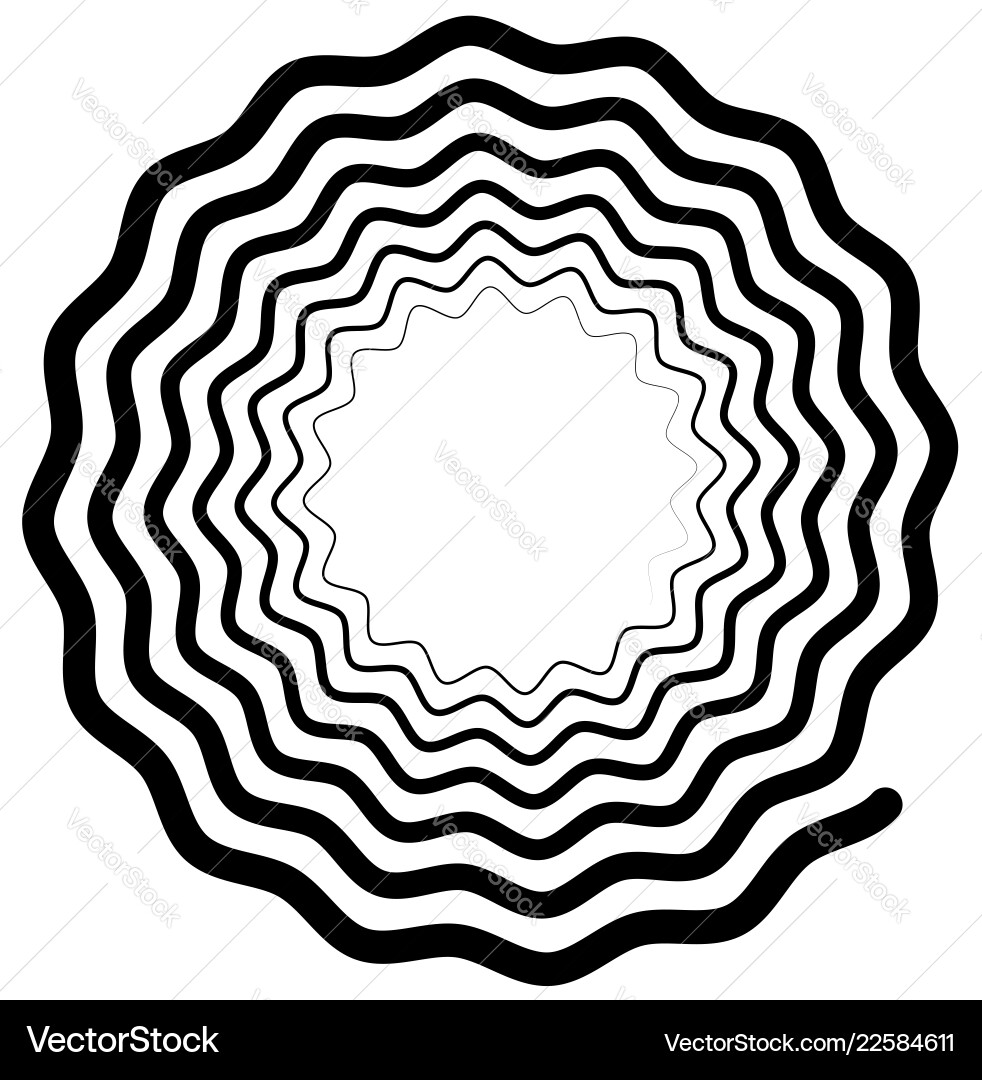 Abstract spiral helix or volute with wavy Vector Image
