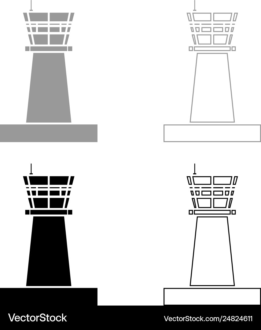 Airport control tower air traffic Royalty Free Vector Image