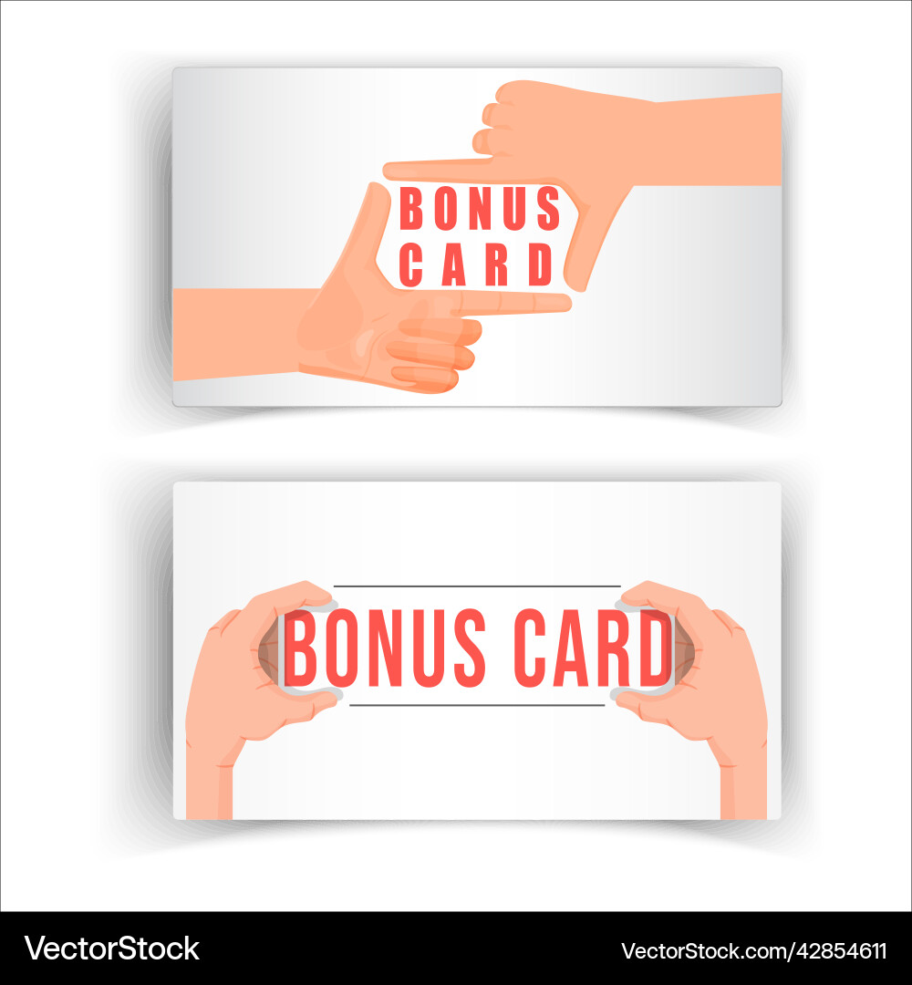 Bonus card template in sketch style hand drawn Vector Image