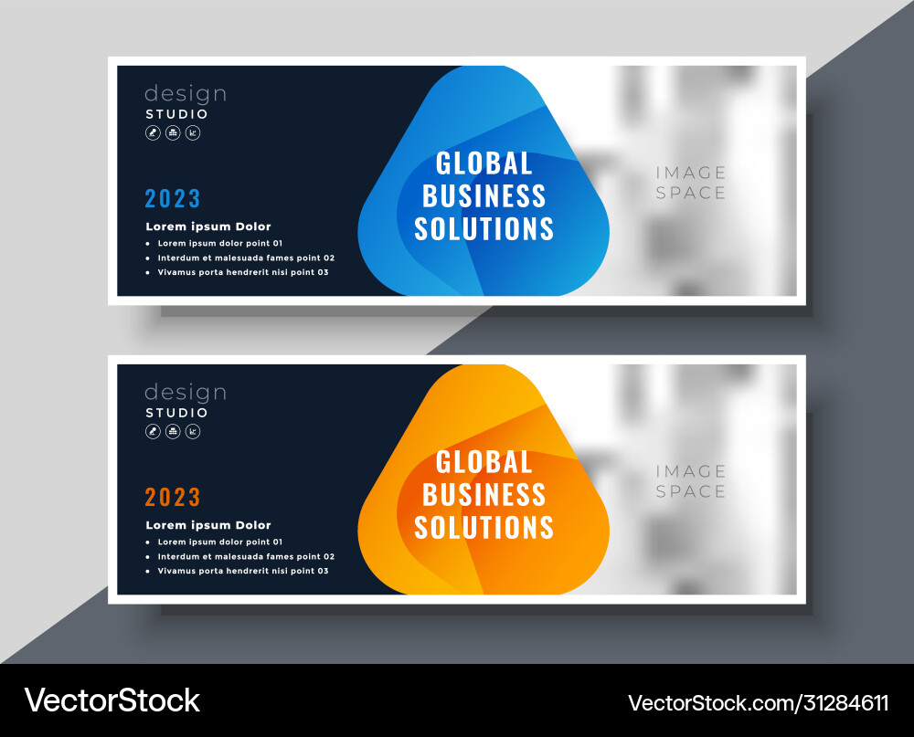 Business banners presentation set in modern style Vector Image