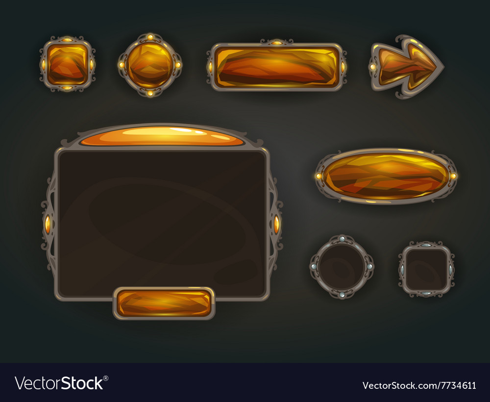 Cool game user interface assets Royalty Free Vector Image