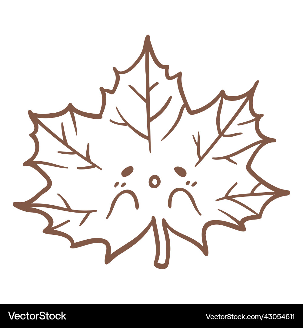 Cute leaf stroke Royalty Free Vector Image - VectorStock