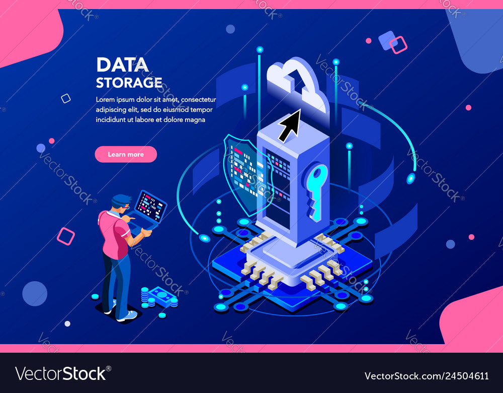 Data services concept isometric Royalty Free Vector Image