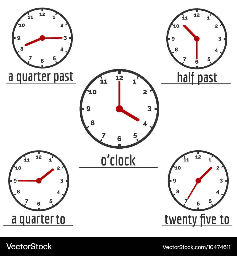 English education banner with clock Royalty Free Vector