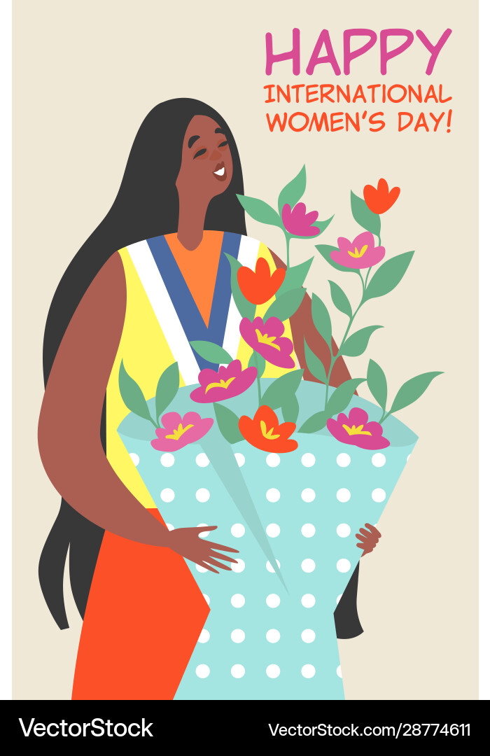 Greeting Card For International Womens Day Vector Image