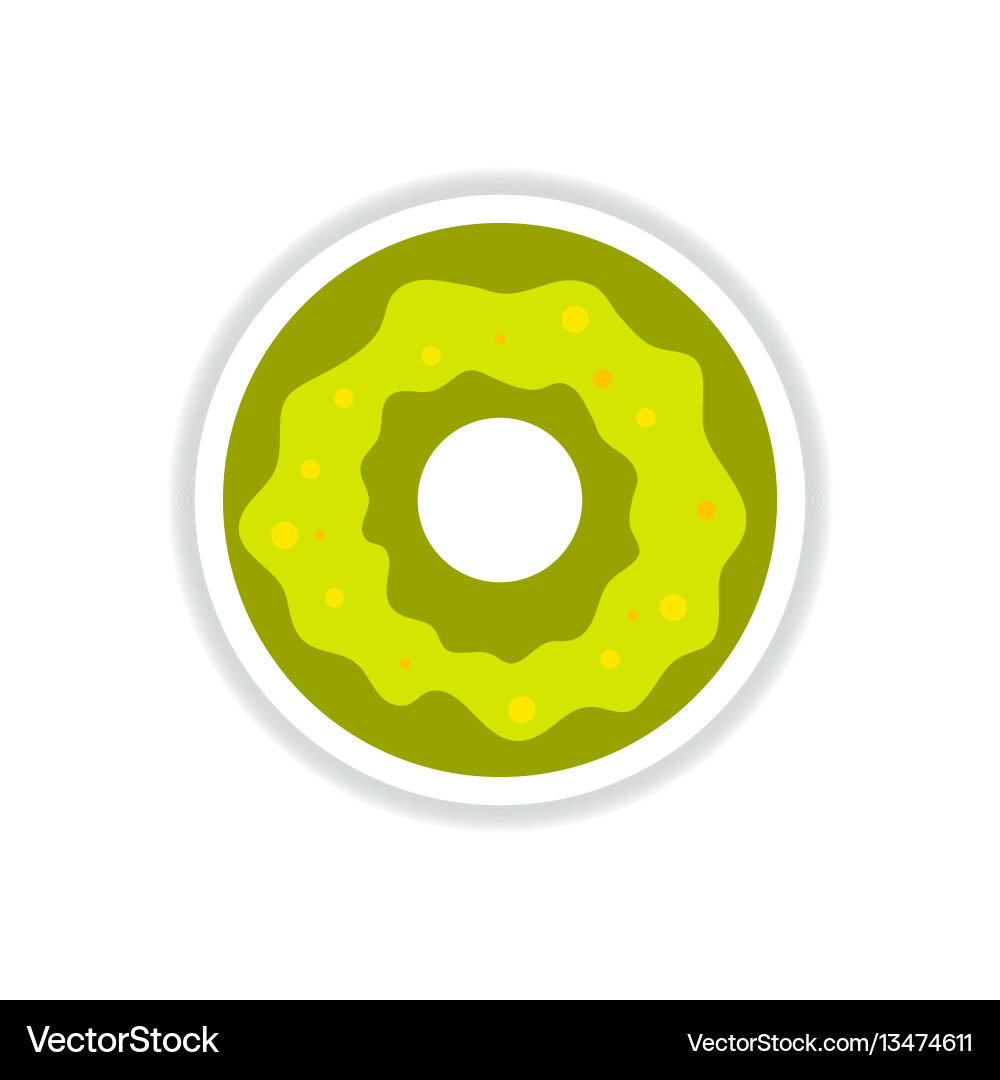 Label icon on design sticker collection donut with