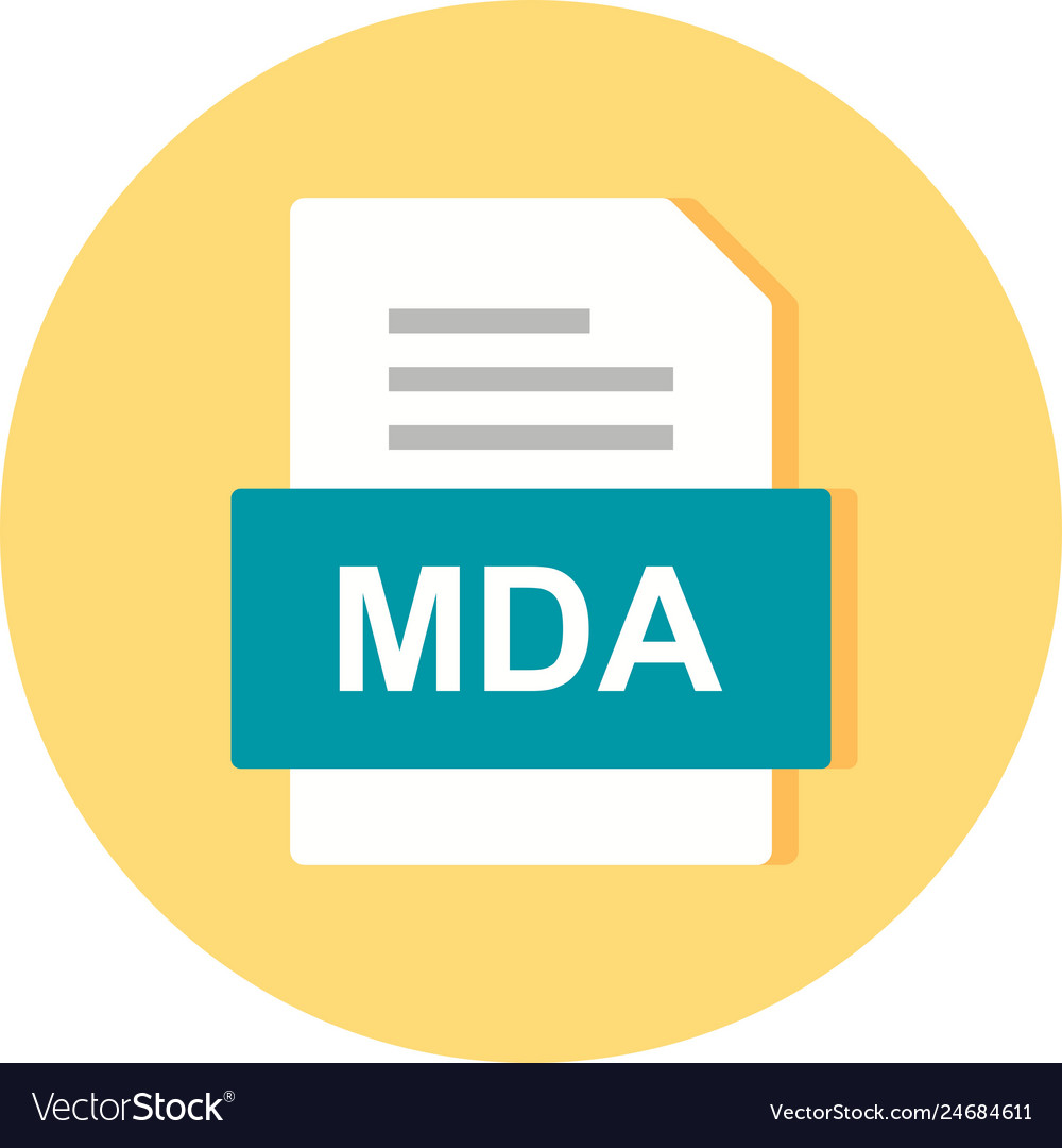 Mda file document icon Royalty Free Vector Image