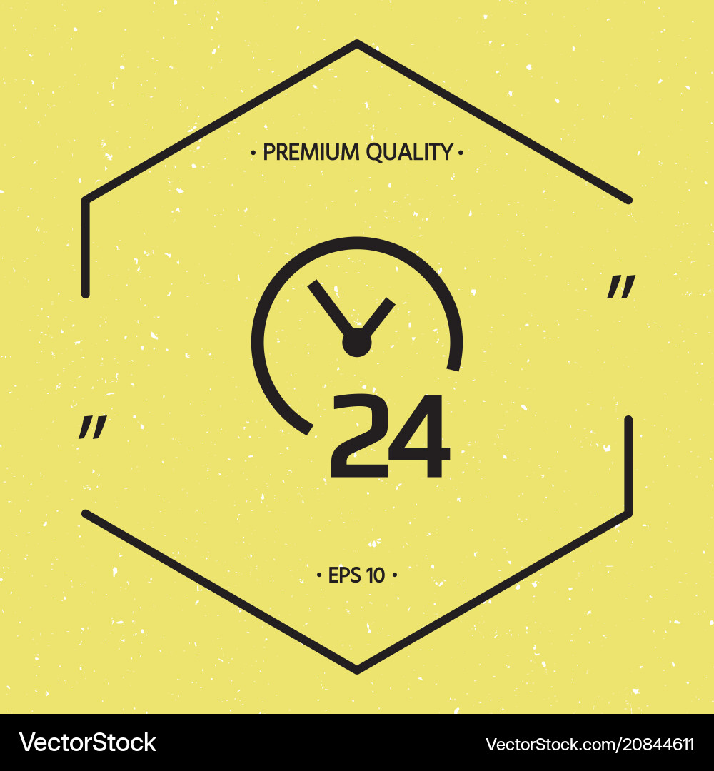 Open around the clock icon opening hours symbol Vector Image