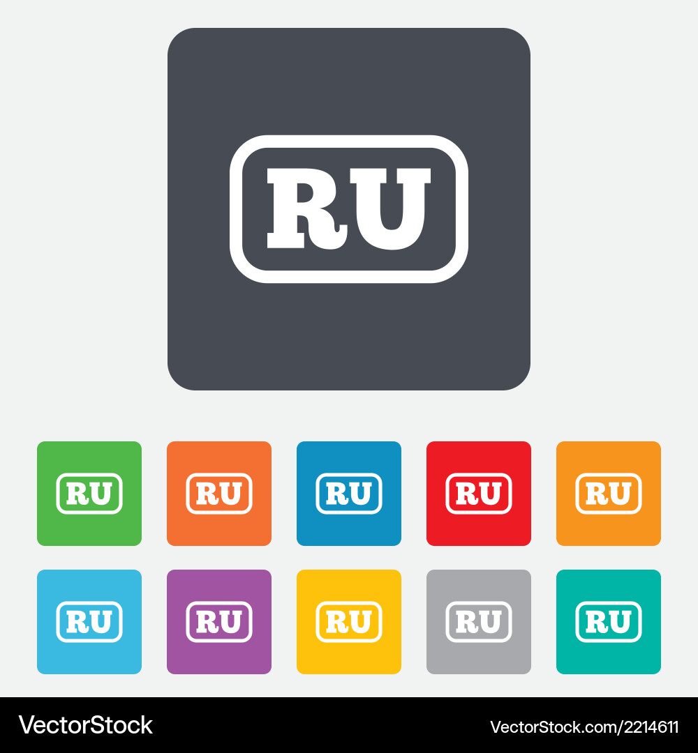 Russian language sign icon ru translation Vector Image