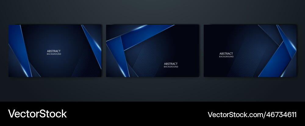 Set of modern realistic blue with shadow abstract Vector Image