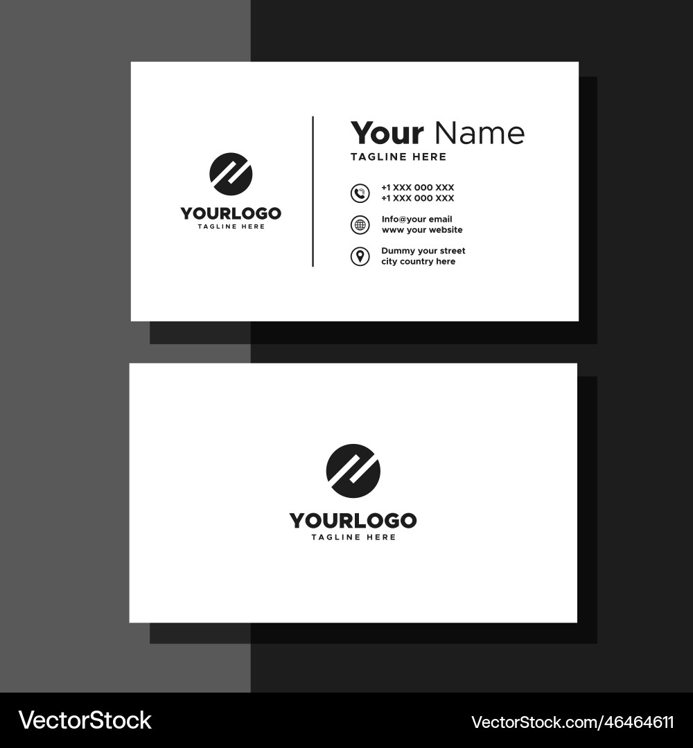Simple and minimal white business card Royalty Free Vector