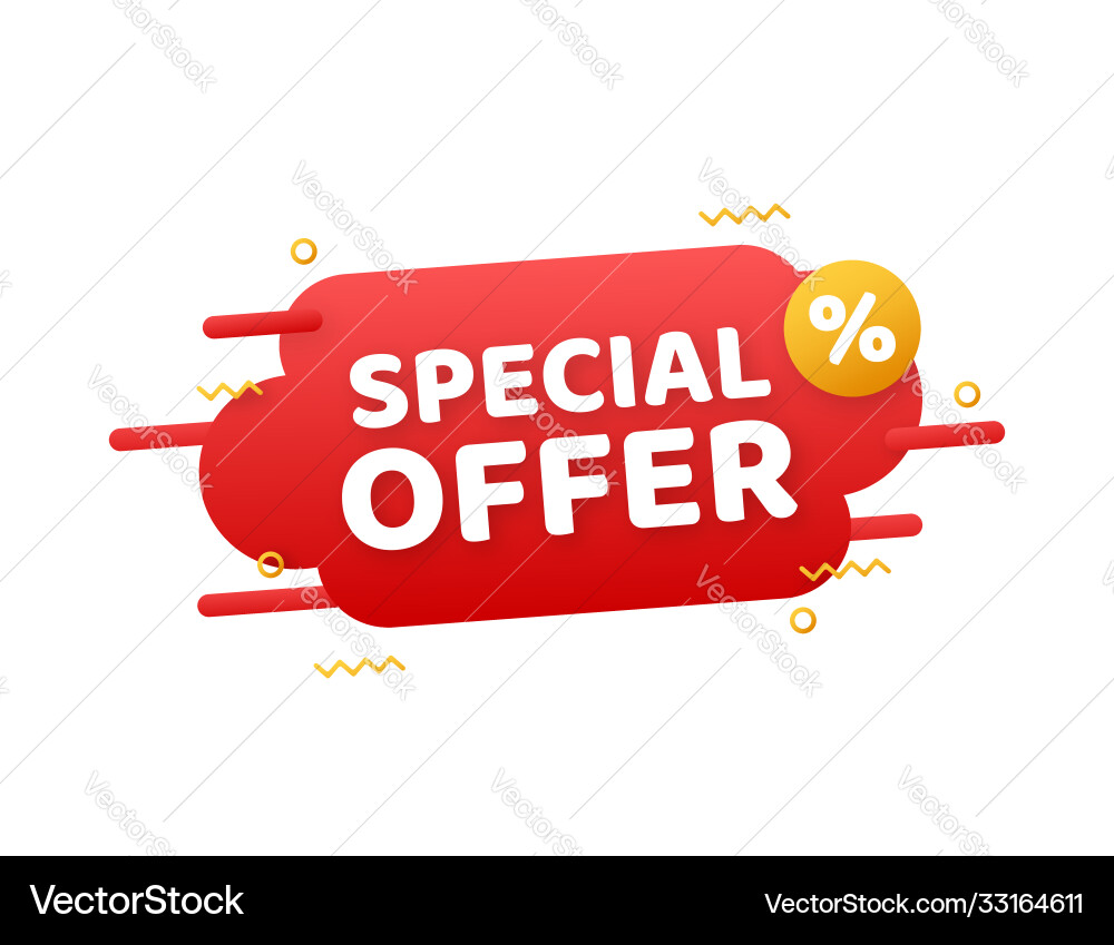Special offer grunge style red colored discount Vector Image
