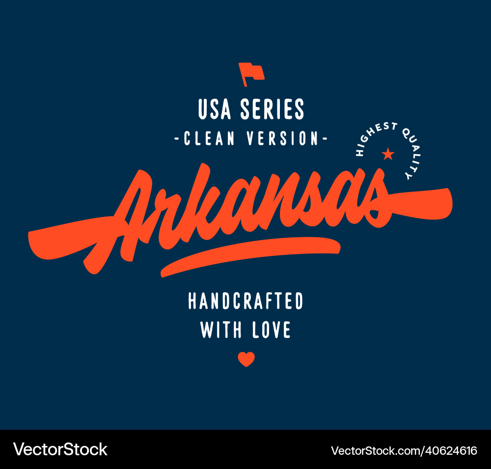 Arkansas usa state lettering design Royalty Free Vector