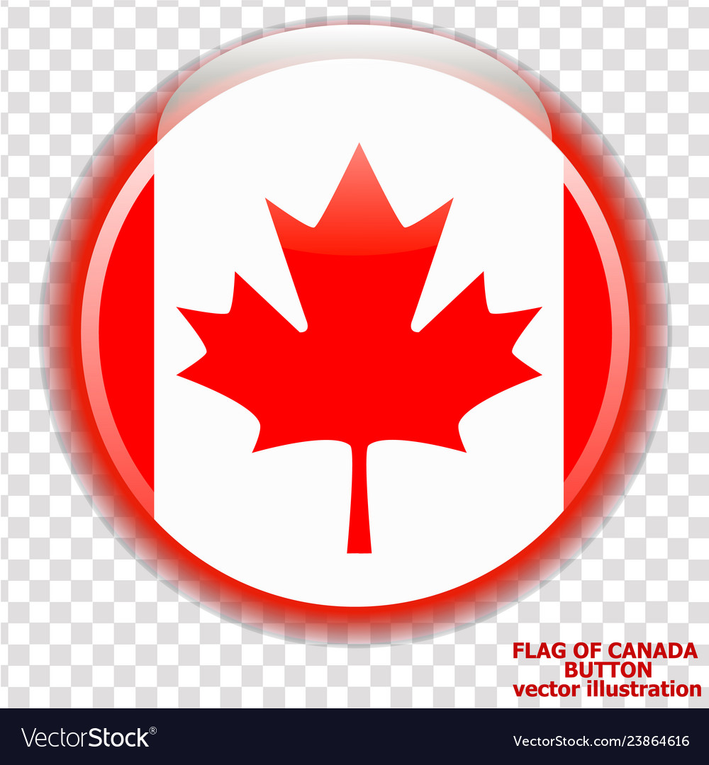 Flag of canada button Royalty Free Vector Image