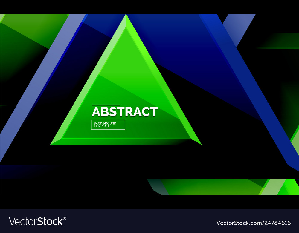 Flying triangles composition geometric background Vector Image