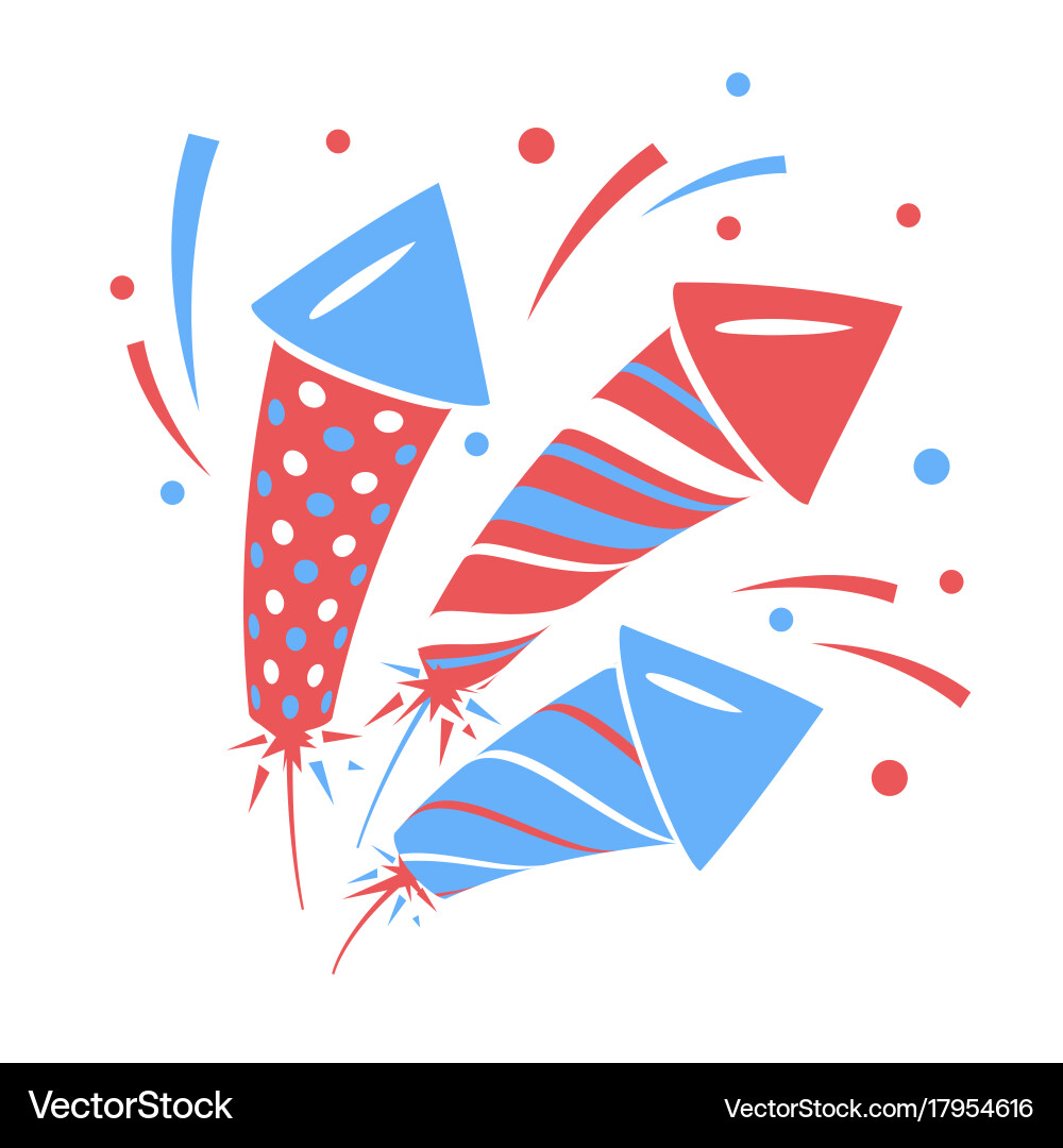 Holiday firework set of rockets or firecrackers Vector Image