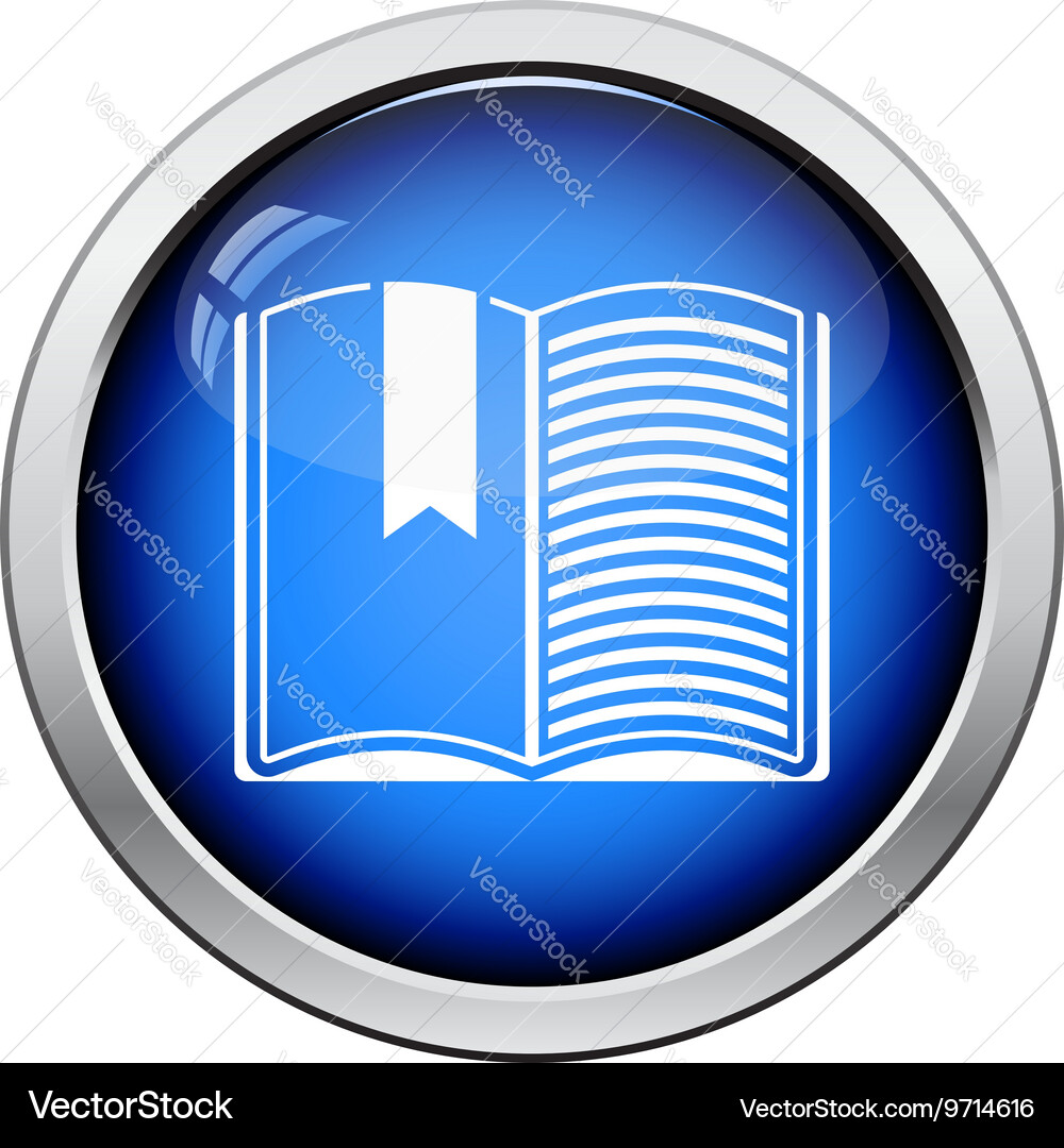 Icon of open book with bookmark Royalty Free Vector Image