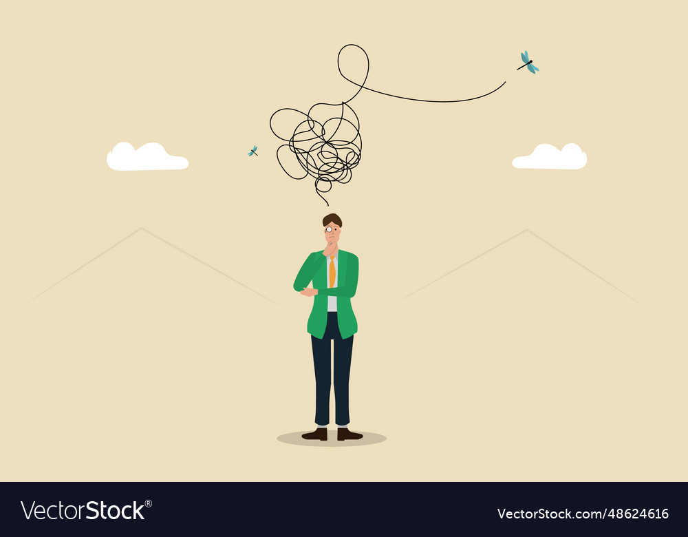 Individual thinking about complex problems Vector Image