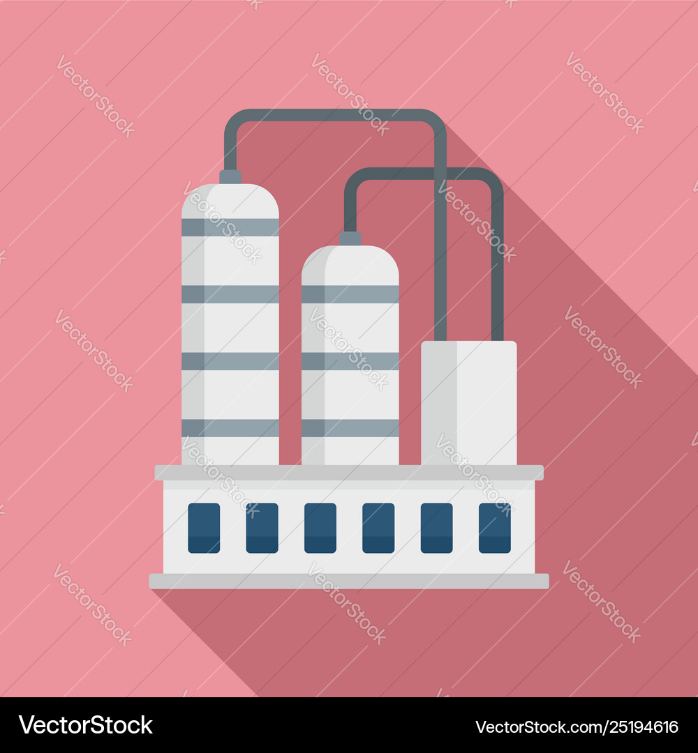 Industrial refinery factory icon flat style Vector Image