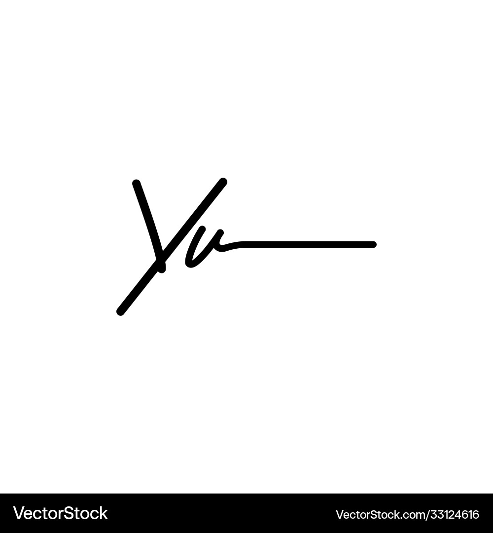 Letter yv signature logo template Royalty Free Vector Image