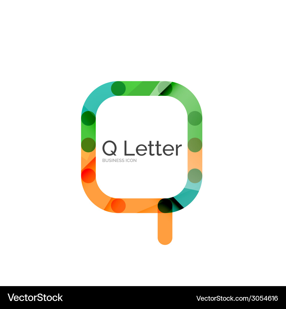 Minimal q font or letter logo design Royalty Free Vector
