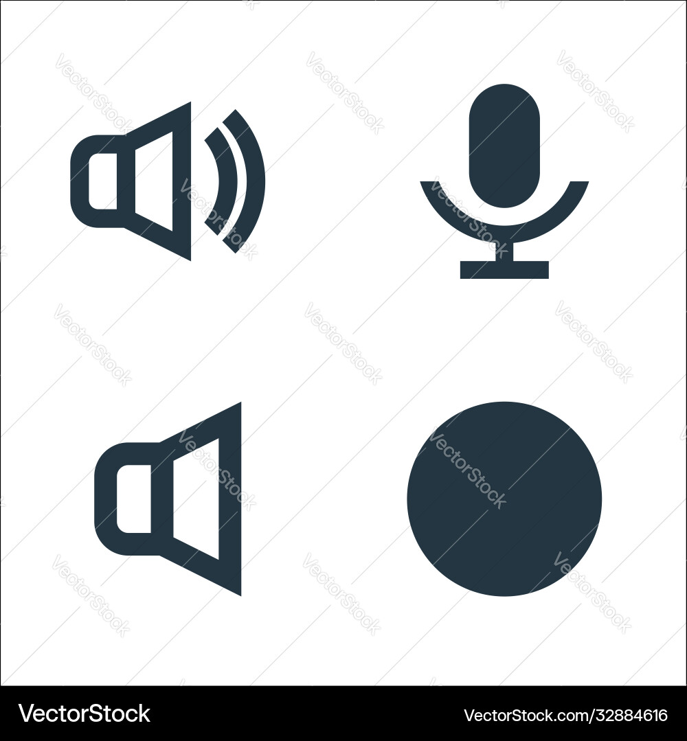 Music line icons linear set quality line set Vector Image