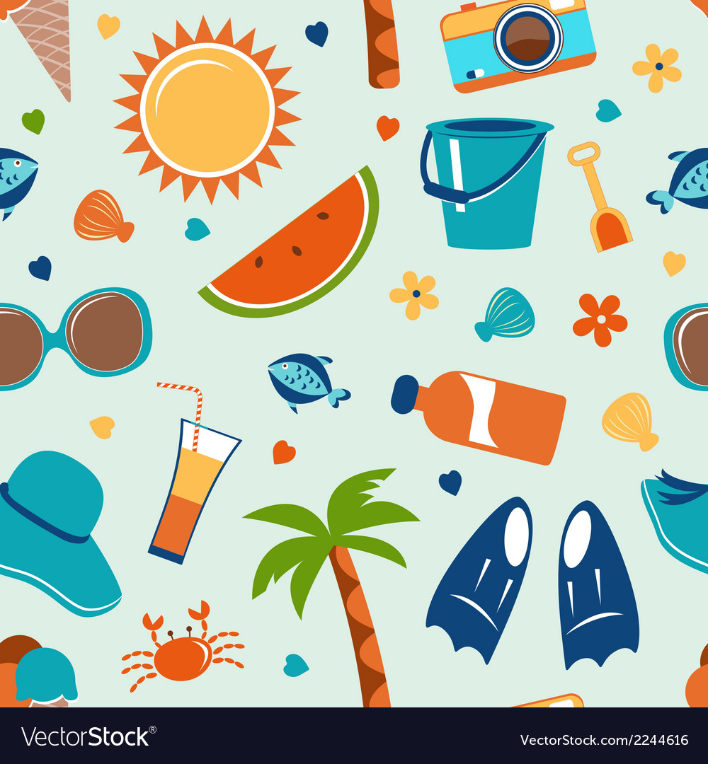 Summer Beach Pattern Royalty Free Vector Image