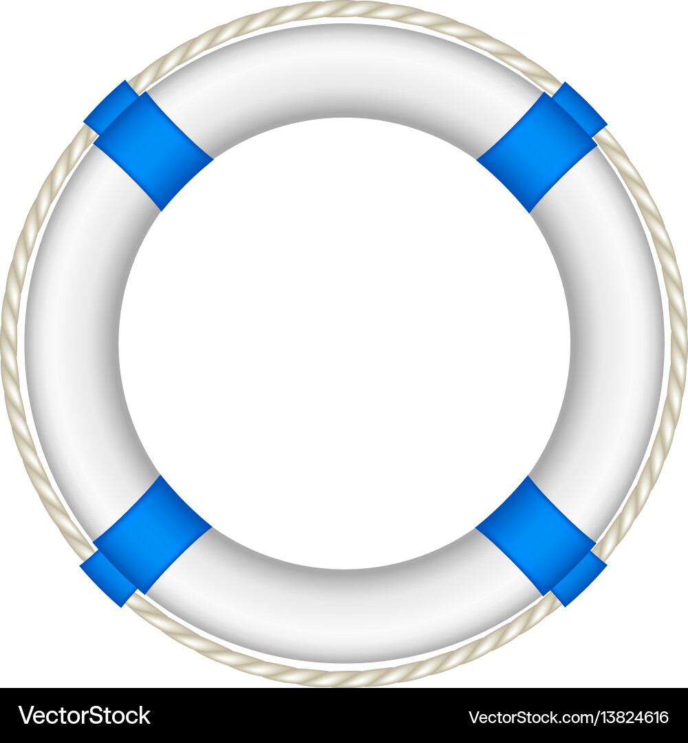 White and Blue Life Buoy Royalty Free Vector Image