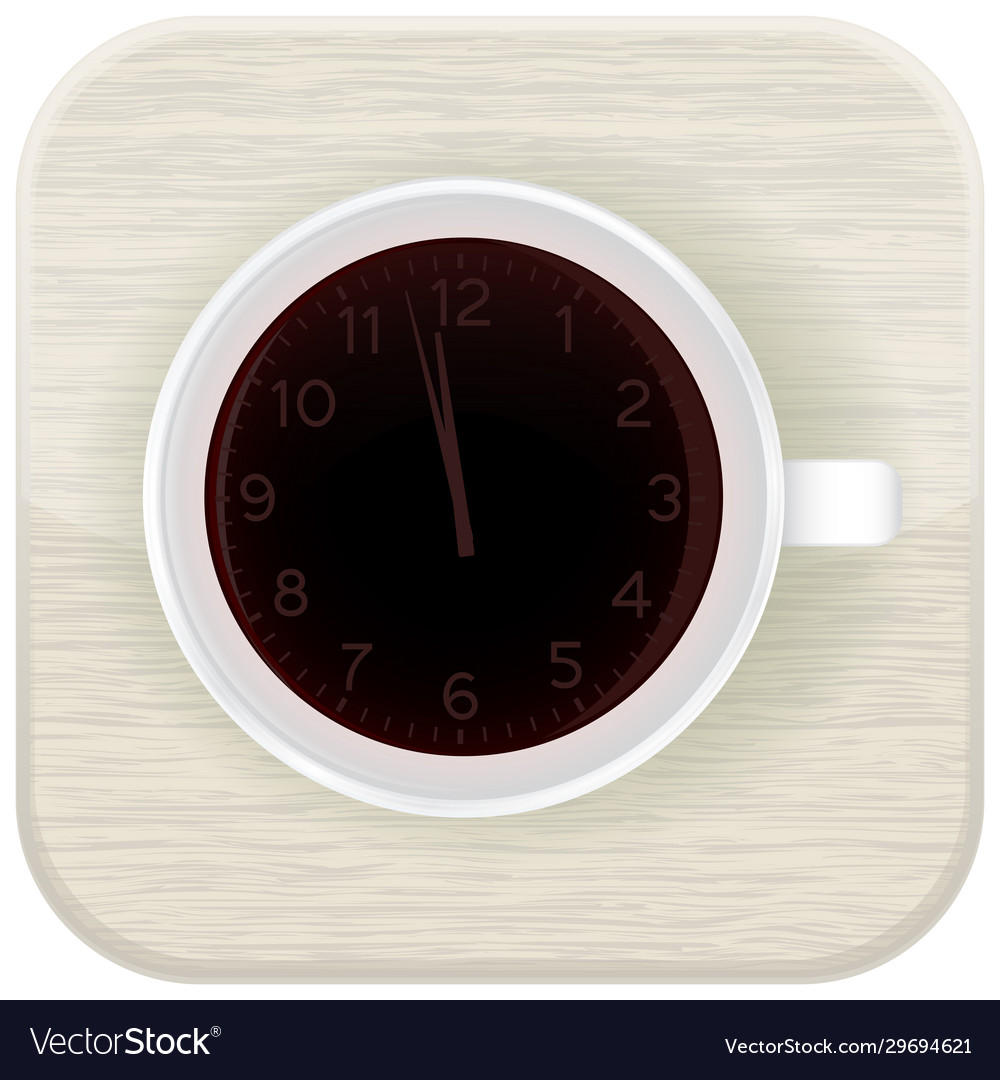 Clock as a cup coffee Royalty Free Vector Image