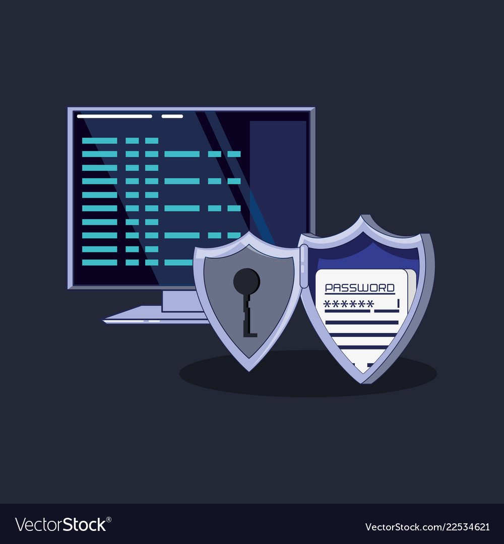 Data security with desktop Royalty Free Vector Image