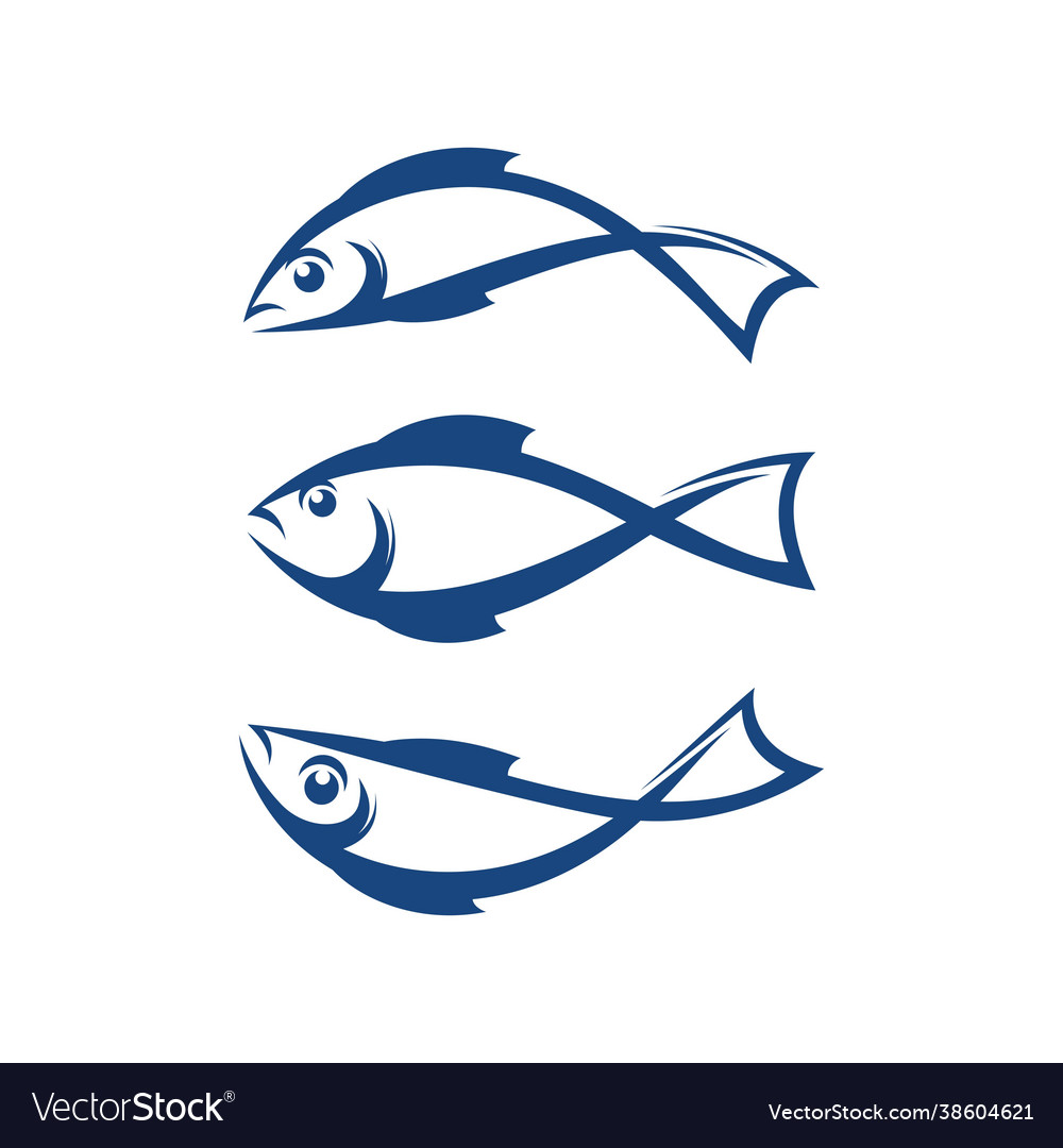 Fish logo template creative symbol Royalty Free Vector Image