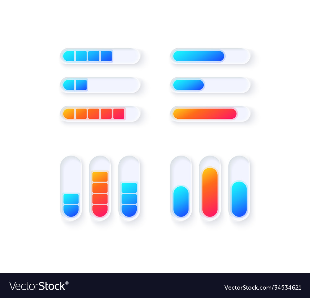 Gauge levels ui elements kit Royalty Free Vector Image