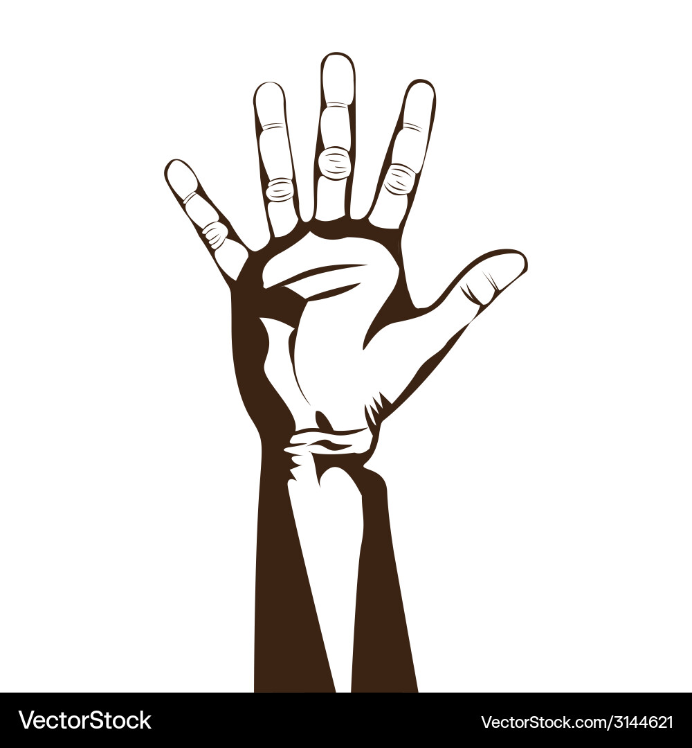 Hands design over white background Royalty Free Vector Image