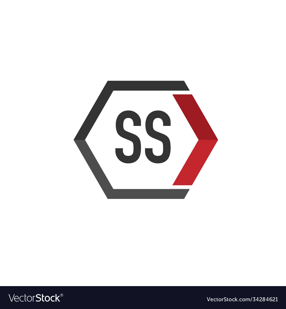 Initial letter ss linked hexagon monogram logo Vector Image