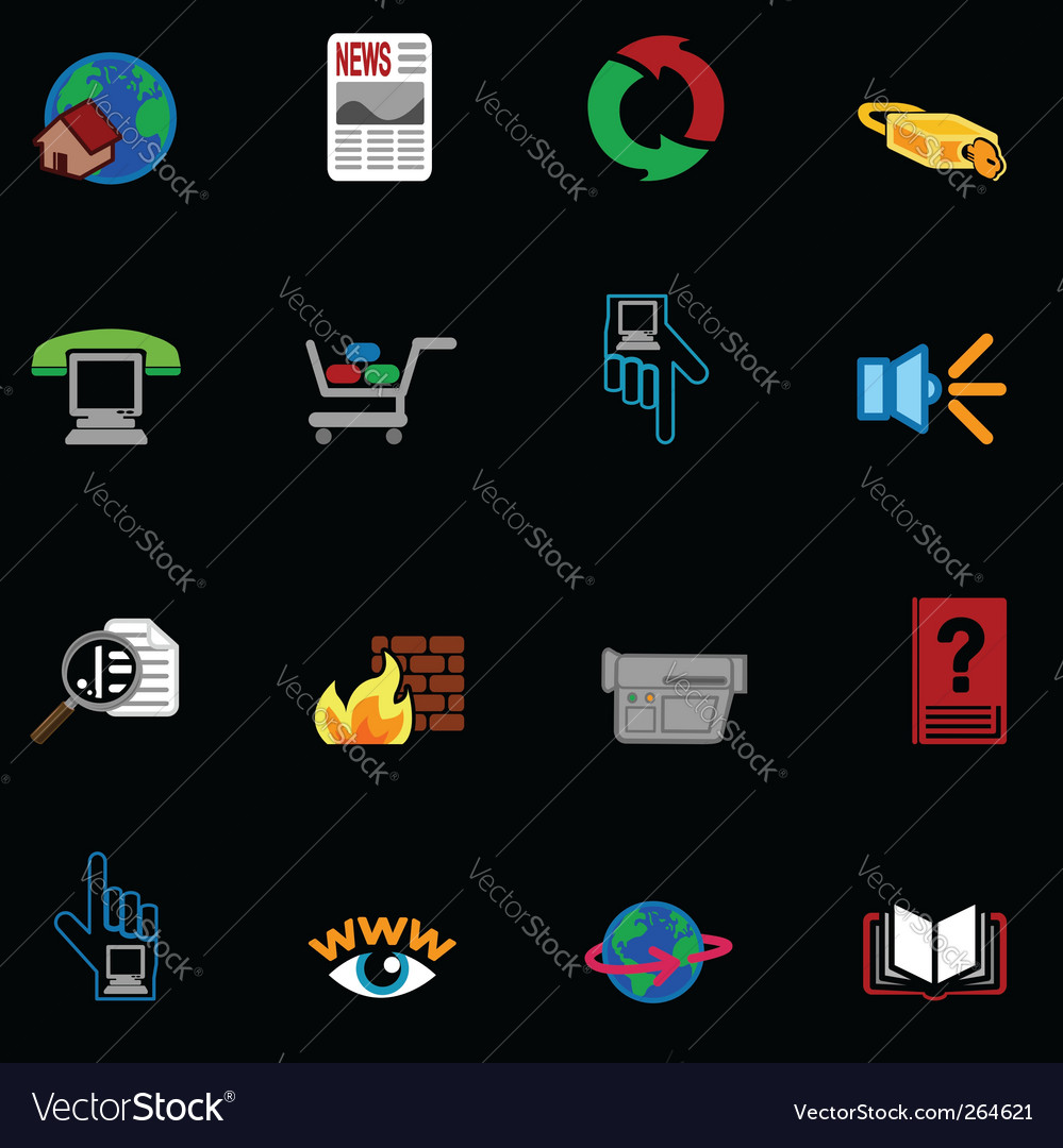 Internet web icons Royalty Free Vector Image - VectorStock