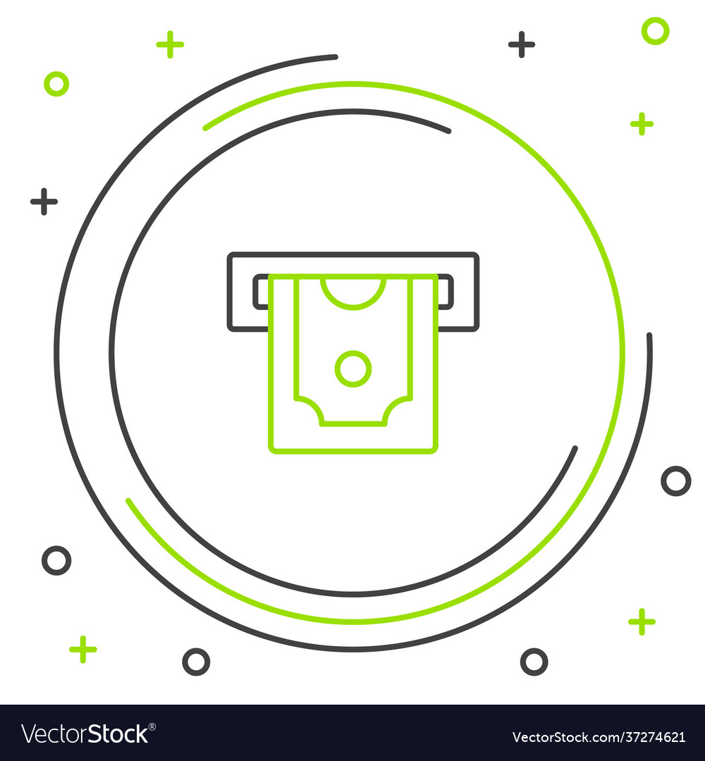 Line atm - automated teller machine and money icon
