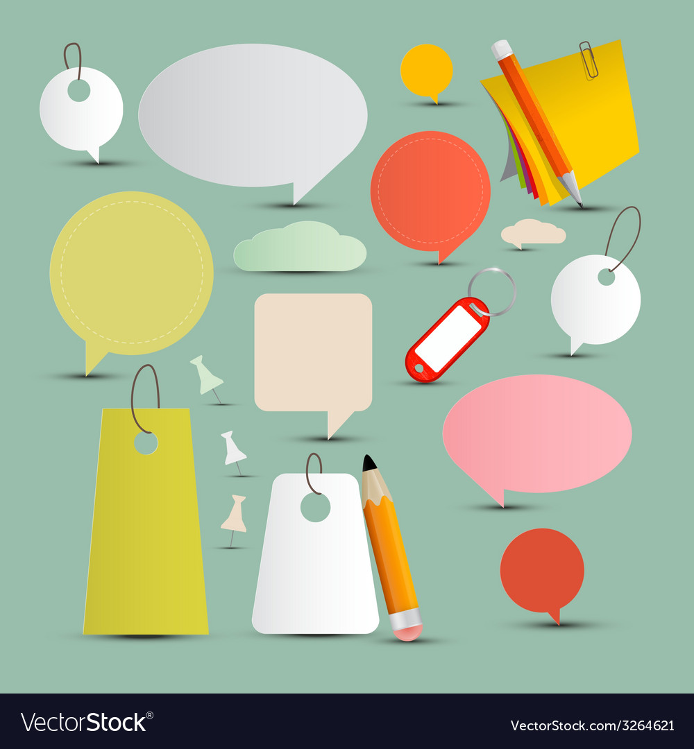 Objects and labels set Royalty Free Vector Image