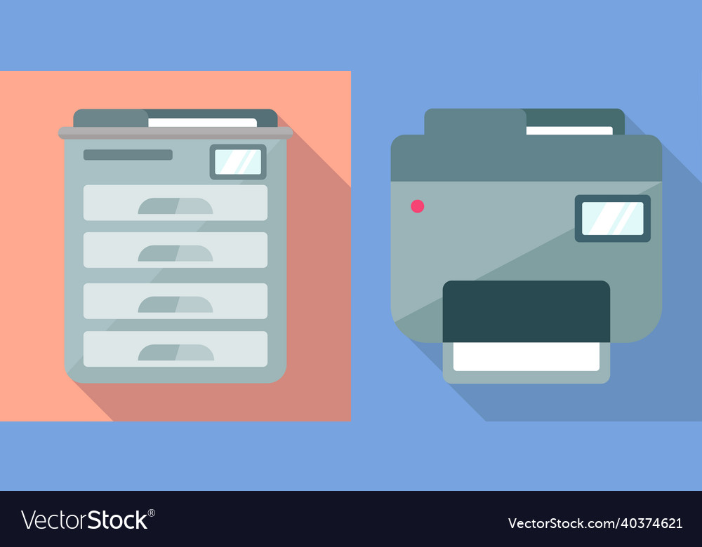 Office printer and multifunction device flat icon Vector Image