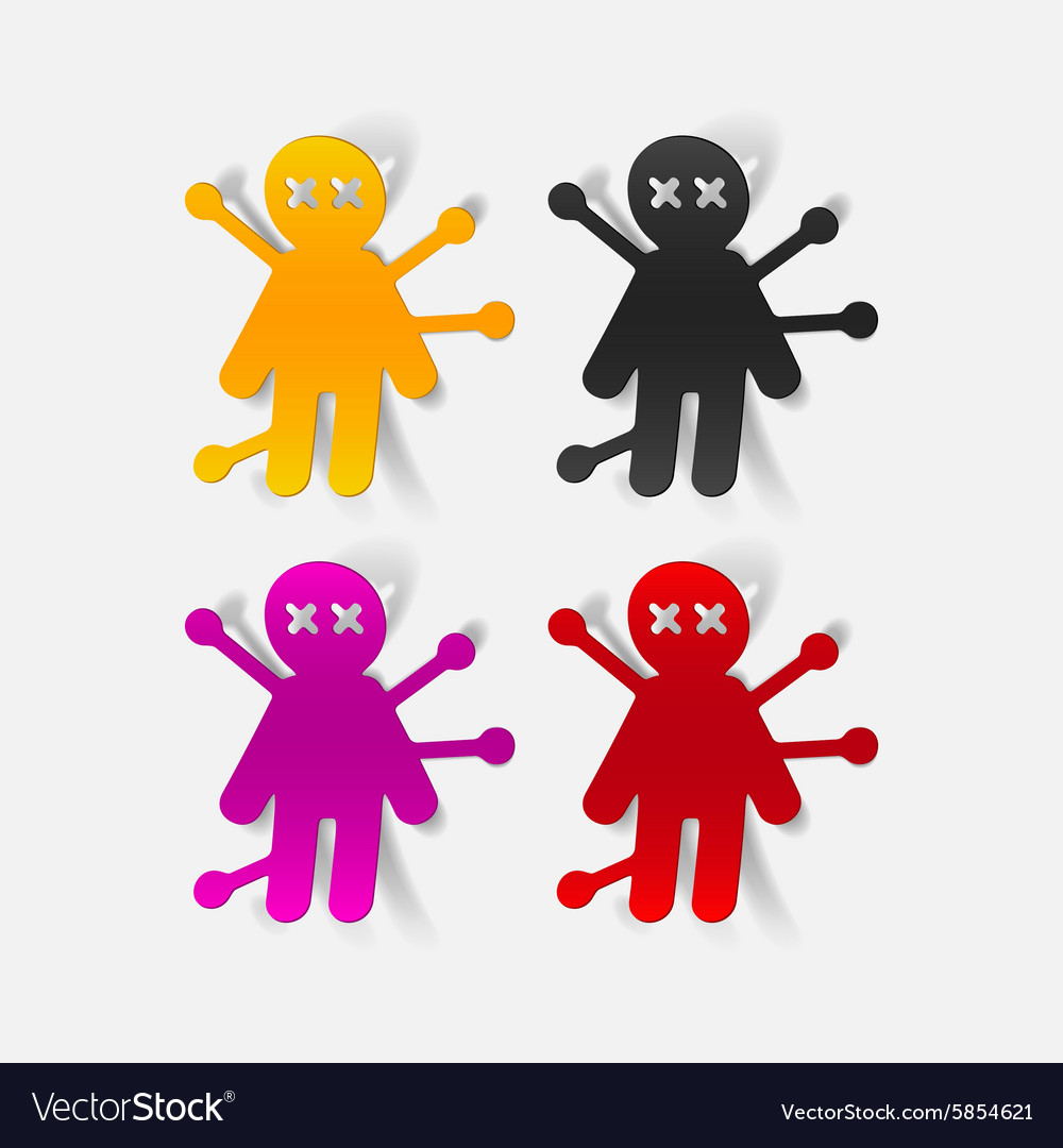 Realistic design element voodoo doll Royalty Free Vector