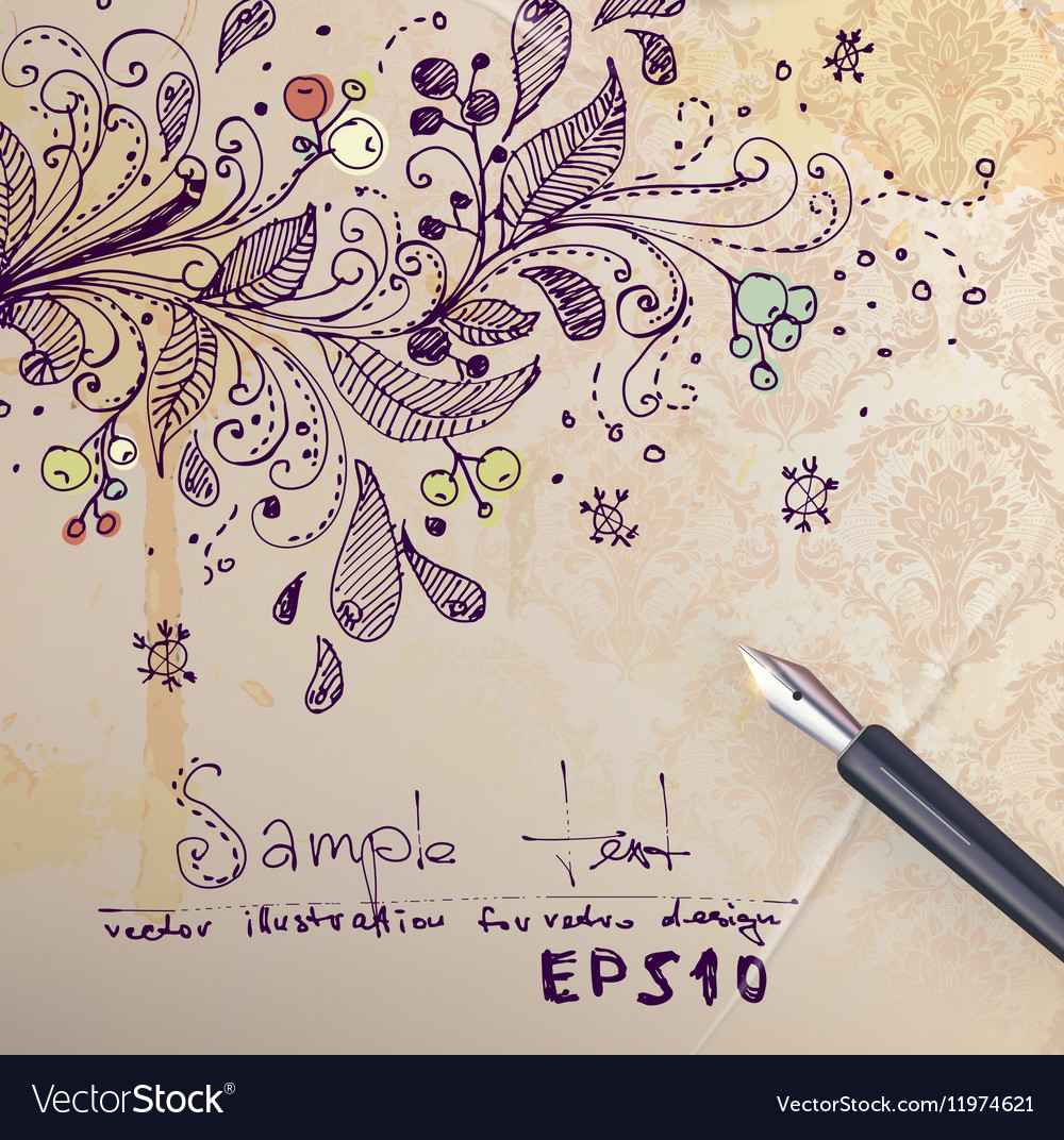 Rustic floral background Royalty Free Vector Image