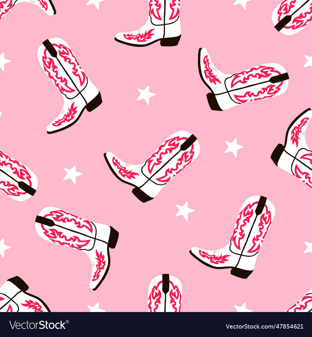 Seamless pattern with cowboy boots Royalty Free Vector Image