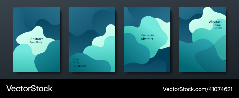 Set of abstract cover backgrounds with line waves Vector Image