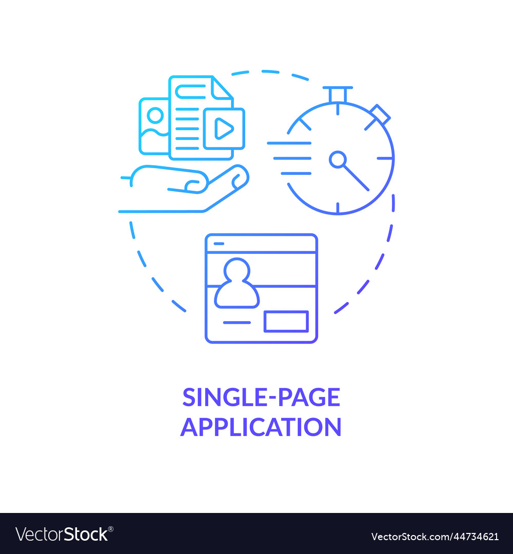 Single page application blue gradient concept icon
