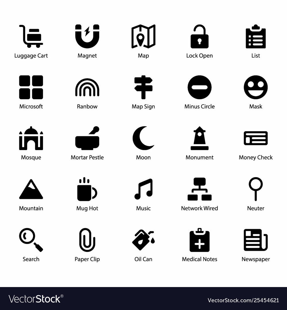 Solid set Royalty Free Vector Image - VectorStock