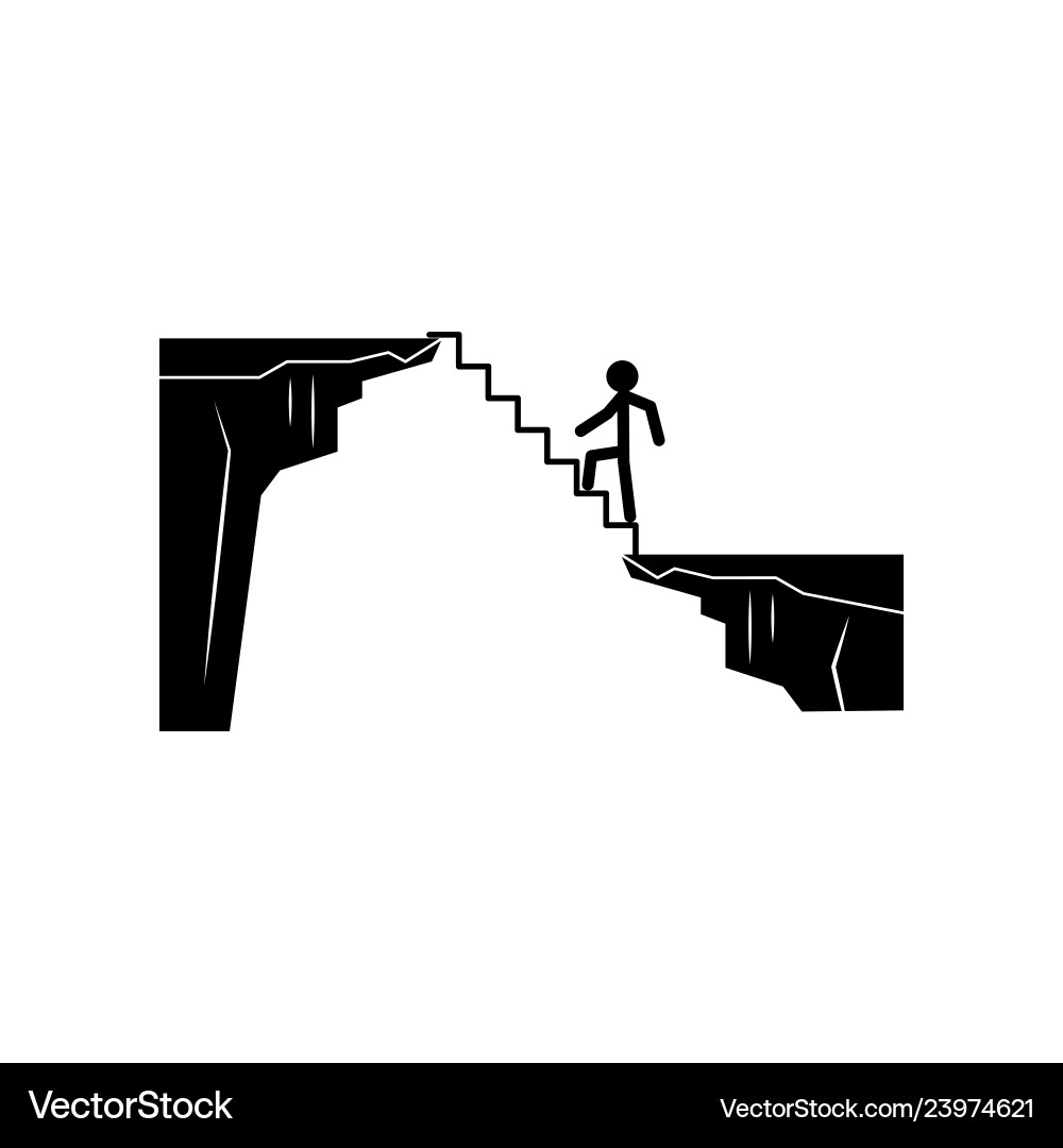 Stair success target rock icon can be used Vector Image