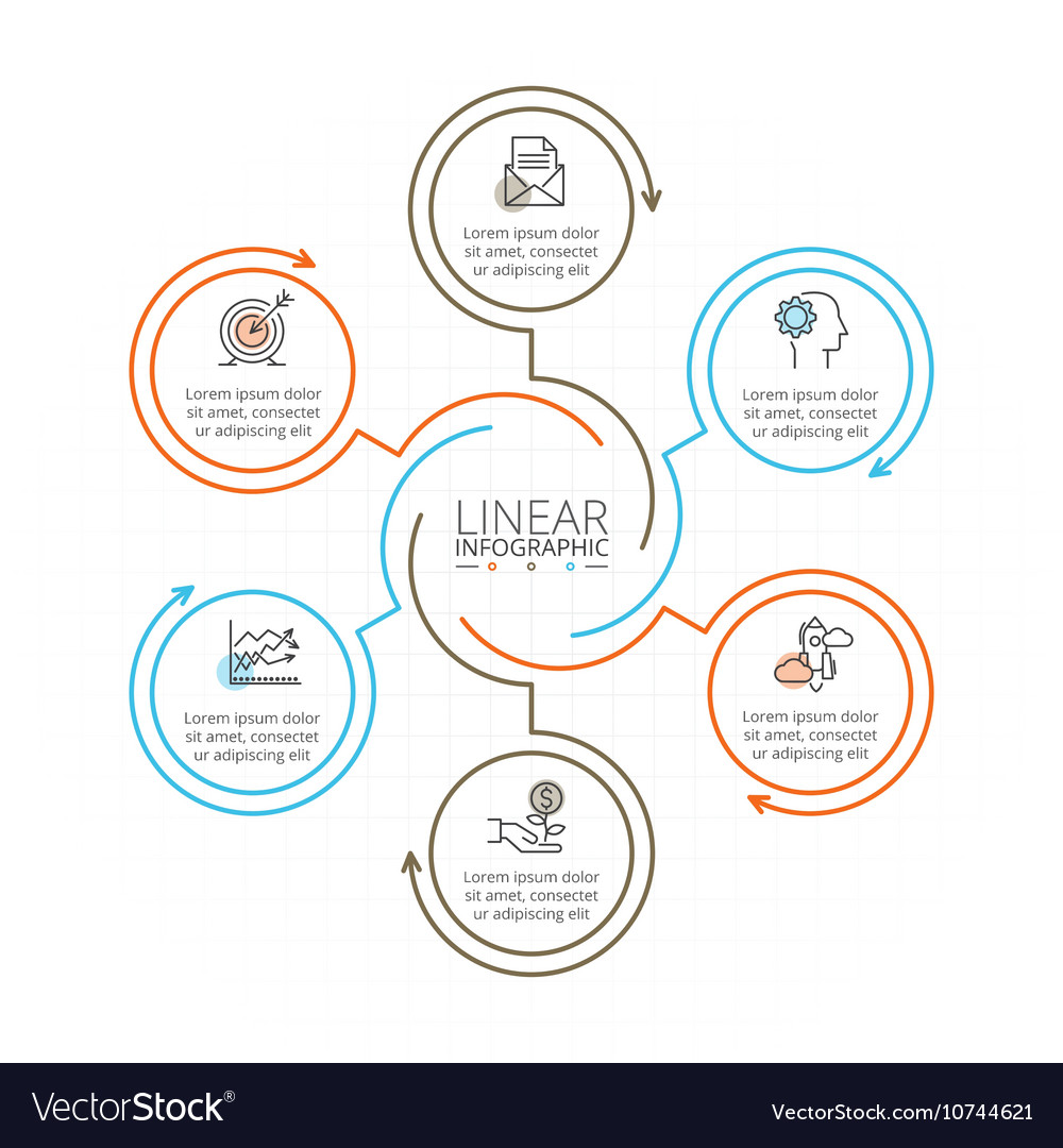 Thin line flat element for infographic Royalty Free Vector