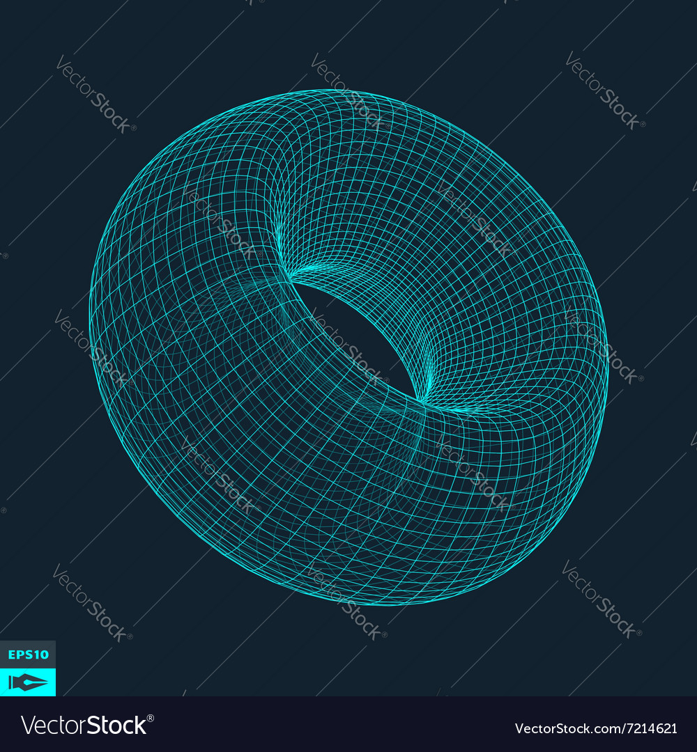 Torus Molecular Lattice Connection Structure Vector Image