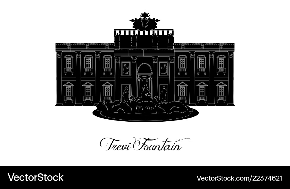 With landmark the trevi fountain Royalty Free Vector Image