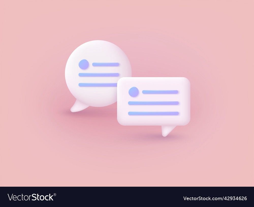 3d Speech Bubbles Chatting Box Message Web Vector Image