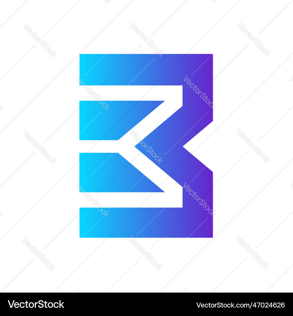 B icon logo blue and purple gradient latter Vector Image